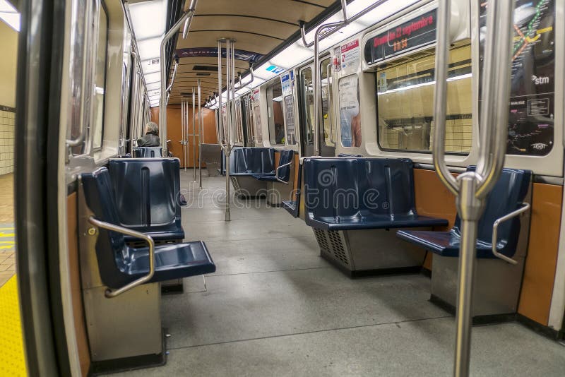 Montreal Subway Inside a Train Editorial Image - Image of subway ...