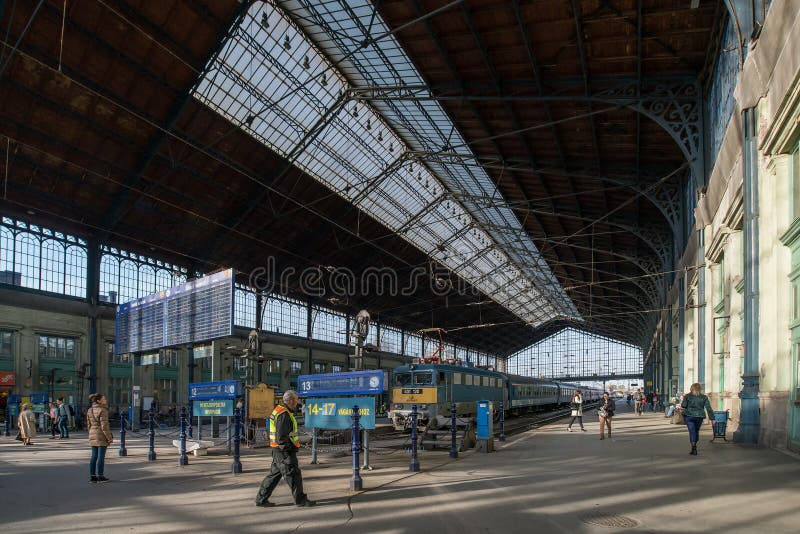 Inside of a Train Station in Budapest Editorial Stock Photo - Image of ...