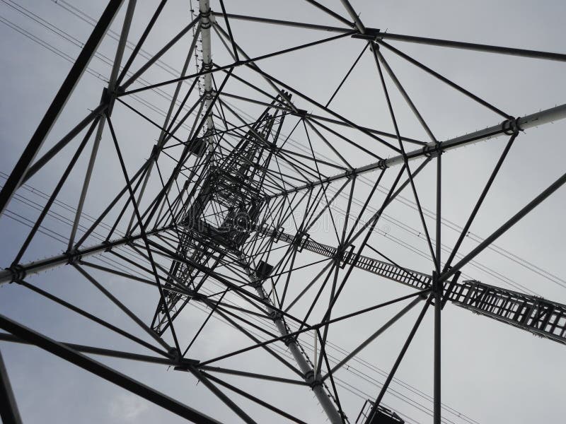Inside a Transmission Tower Stock Photo - Image of tall, giant: 78814086