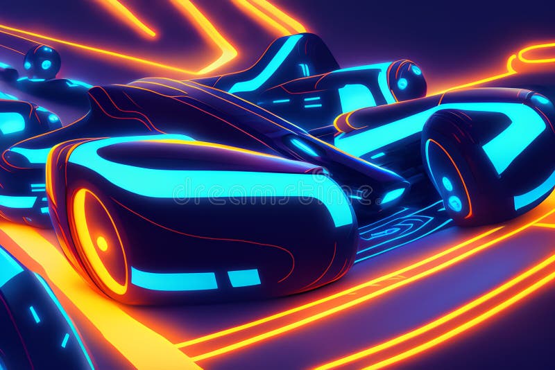 Inside the Tron, Generative AI Illustration Stock Illustration ...