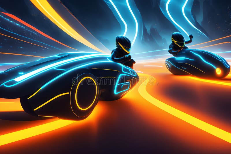 Inside the Tron, Generative AI Illustration Stock Illustration ...