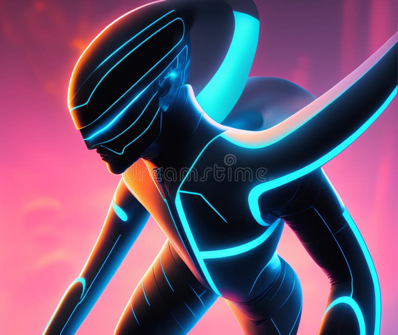 Inside the Tron, Generative AI Illustration Stock Illustration ...
