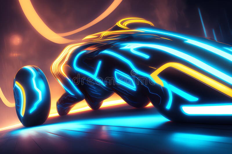 Inside the Tron, Generative AI Illustration Stock Illustration ...