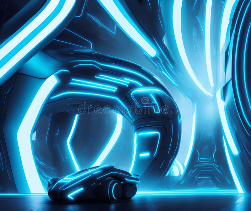 Inside the Tron, Generative AI Illustration Stock Illustration ...