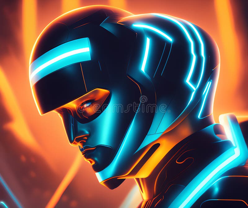 Inside the Tron, Generative AI Illustration Stock Illustration ...