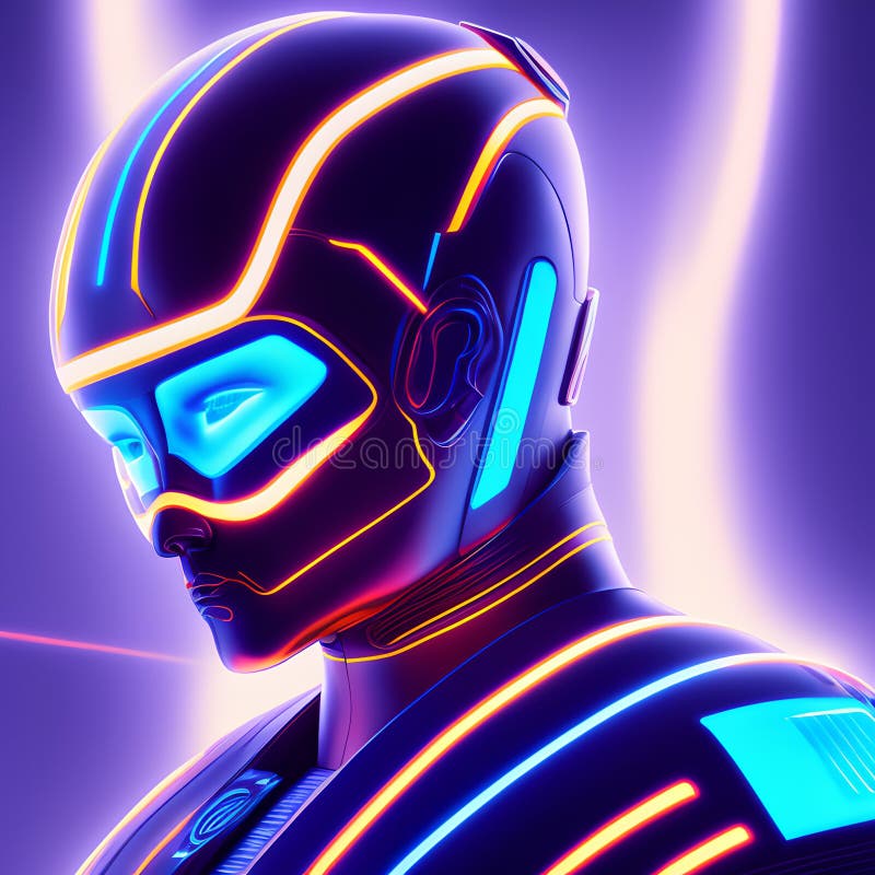 Inside the Tron, Generative AI Illustration Stock Photo - Image of ...