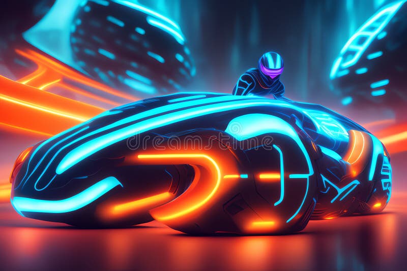 Inside the Tron, Generative AI Illustration Stock Illustration ...