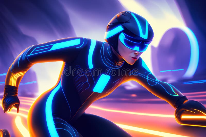 Inside the Tron, Generative AI Illustration Stock Illustration ...