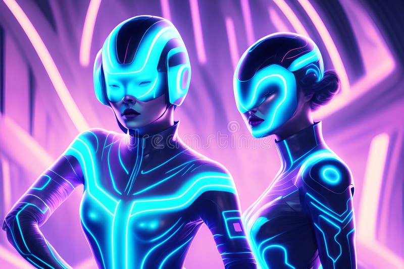 Inside the Tron, Generative AI Illustration Stock Illustration ...