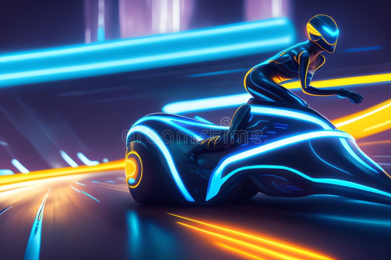 Inside the Tron, Generative AI Illustration Stock Illustration ...