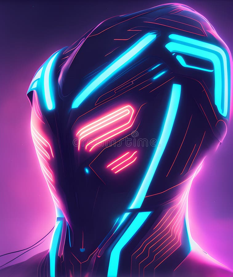 Inside the Tron, Generative AI Illustration Stock Illustration ...