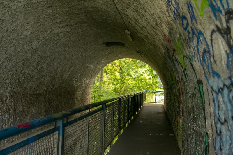 Inside of a Tunnel Under a Bridge at Lietzensee Charlottenburg Berlin ...