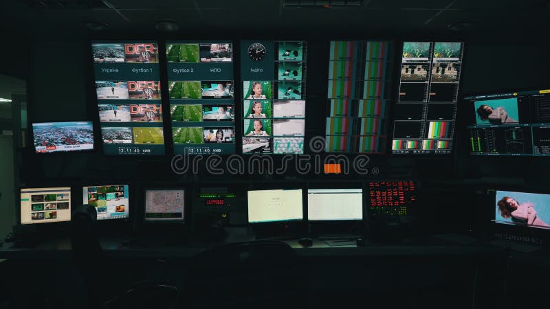 A TV control room close-up stock footage. Video of multimedia - 153076450