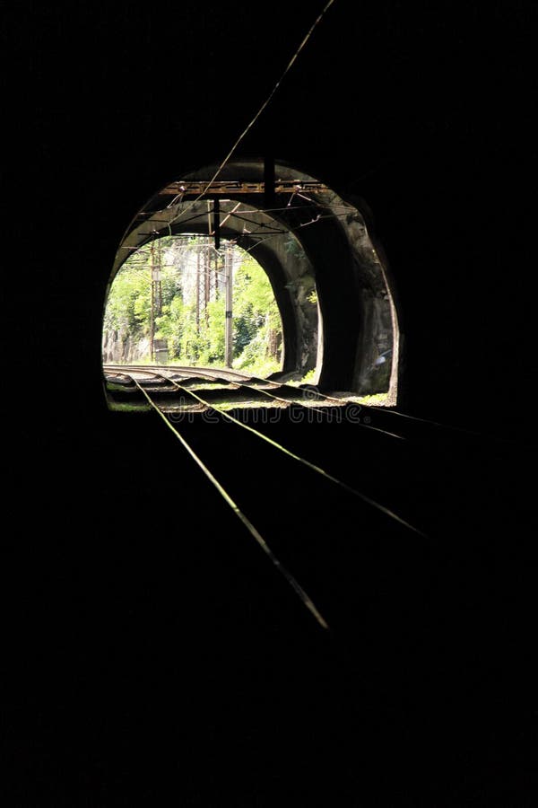 Inside the Two Rail Track Railway Tunnel Stock Image - Image of travel ...