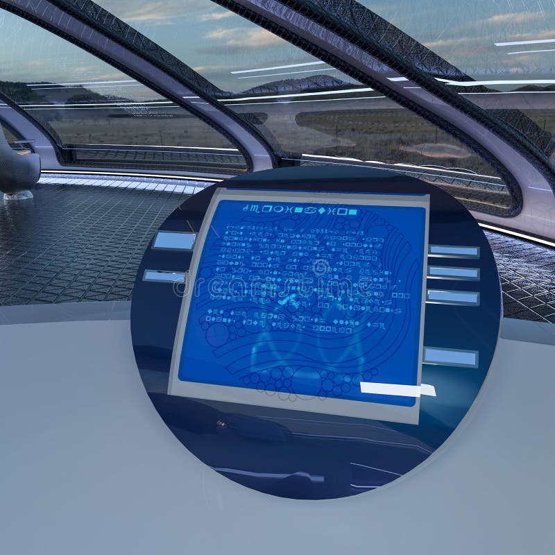 Inside the Ufo Space Ship Control Panel Close Up View Stock ...