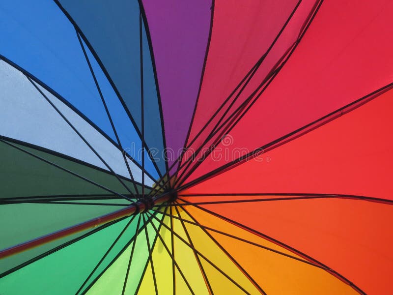 Inside of an Umbrella in Rainbow Colors Stock Image - Image of rainbow ...