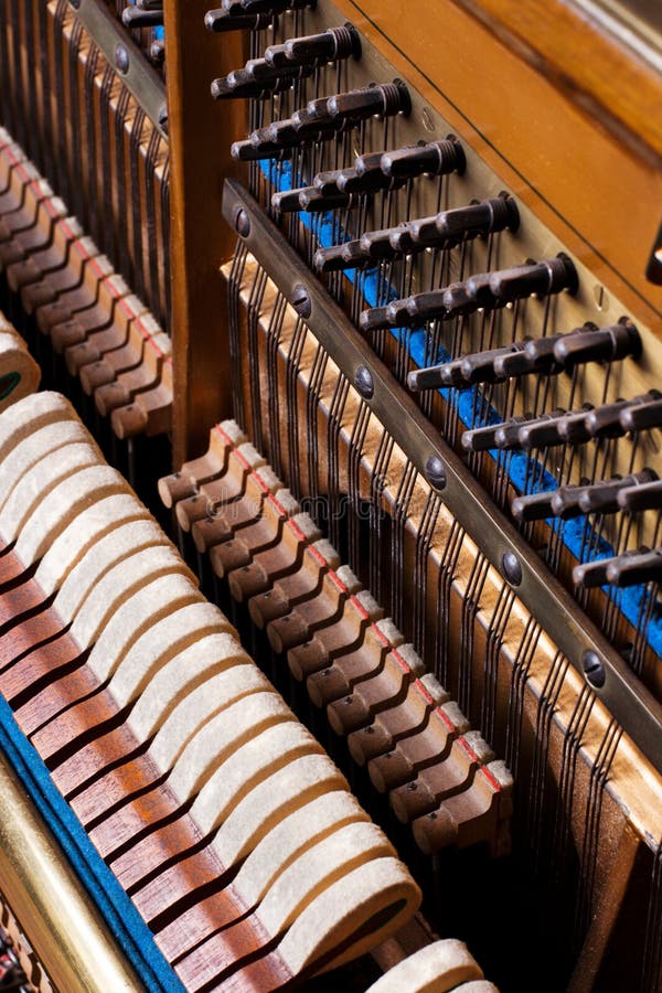 Close Up of Old Inside Element Piano Stock Image - Image of artistic ...
