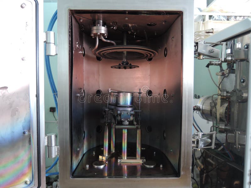 Inside Vacuum Chamber of Magnetron Sputtering System Stock Image ...