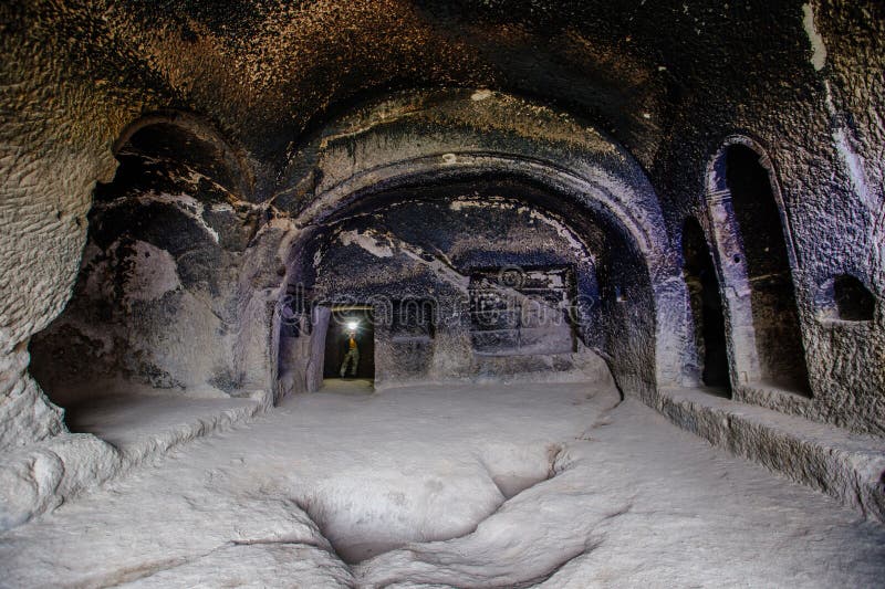 Inside Vardzia Cave Monastery in Georgia Stock Image - Image of ...