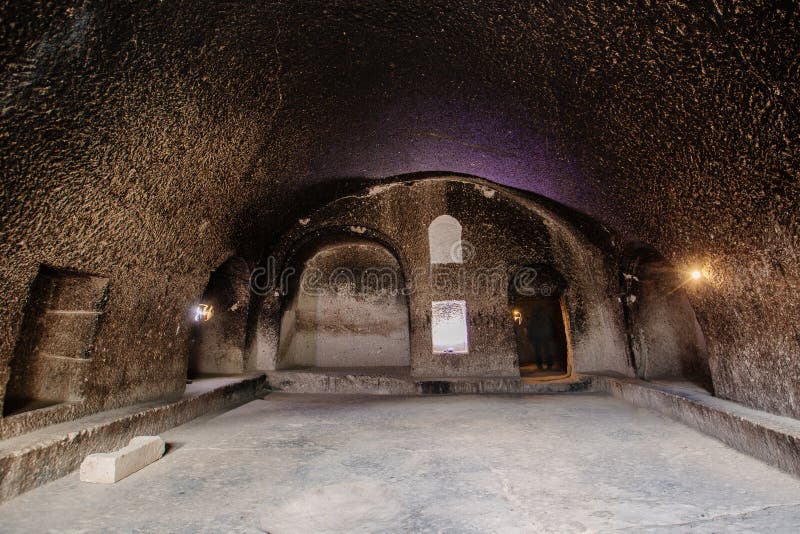 Inside Vardzia Cave Monastery in Georgia Stock Photo - Image of ...