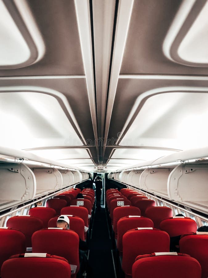 Inside View of the Airplane Stock Image - Image of passenger, flight ...