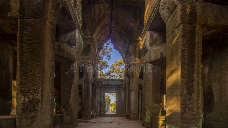 Inside View of a Angkor Wat Temple in Cambodia at Daytime Stock Photo ...