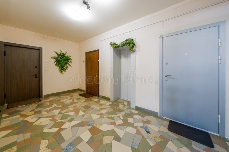 Inside View of an Apartment Building Entrance Stock Photo - Image of ...