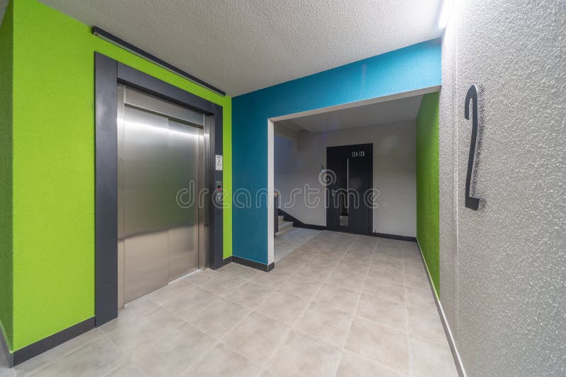 Inside View of an Apartment Building Entrance Stock Photo - Image of ...