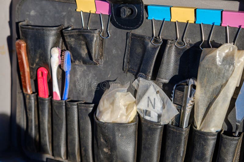 Inside View of an Archaeologist S Precision Tool Case Stock ...