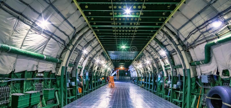 Inside View of the Baggage Compartment of a Cargo Plane Stock Image ...