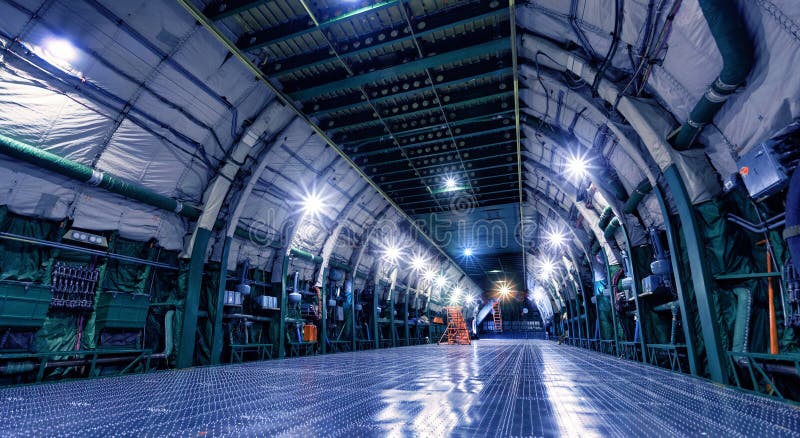 Inside View of the Baggage Compartment of a Cargo Plane Stock Photo ...