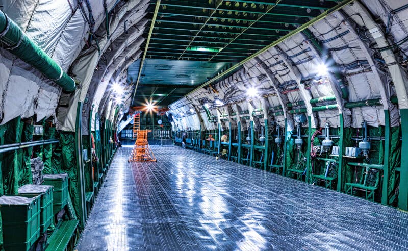 Inside View of the Baggage Compartment of a Cargo Plane Stock Photo ...