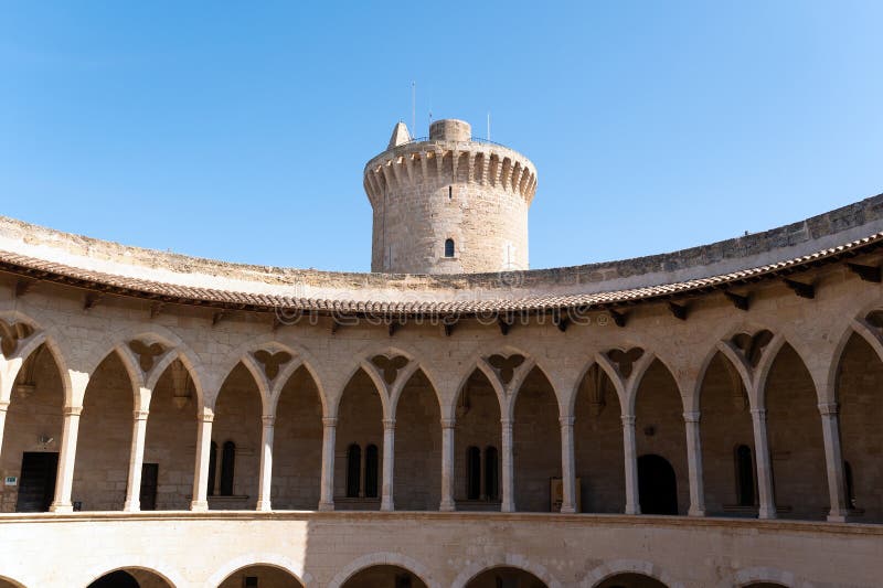 Inside View of the Bellver Castle in Palma De Mallorca - Spain ...