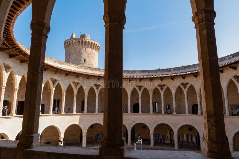 Inside View of the Bellver Castle in Palma De Mallorca - Spain ...
