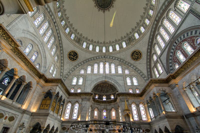 The Inside View of Blue Mosque from Istanbul Turkey Stock Photo - Image ...