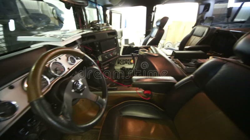 Inside View Broken Car Interior with Chairs and Stock Video - Video of ...