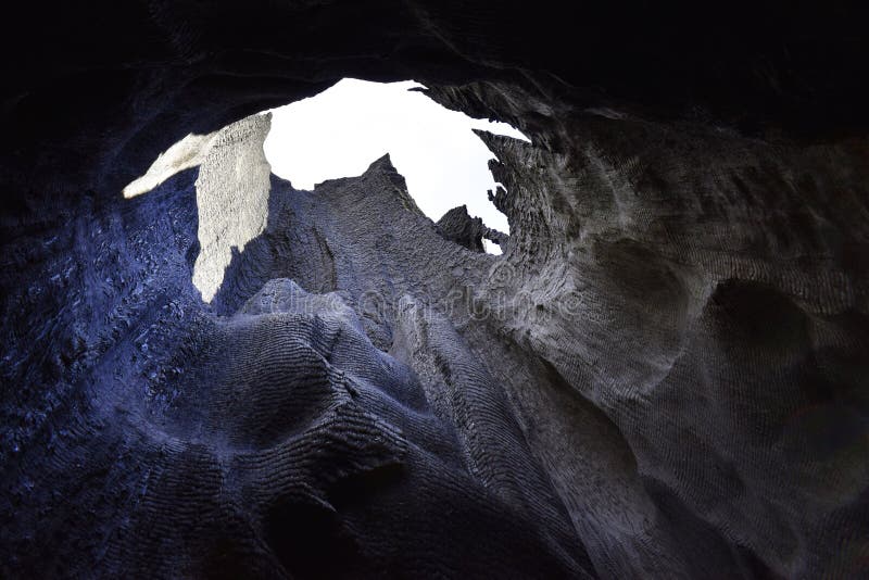 Inside View of a Cave in the Mountains, Closeup of Photo Stock Photo ...