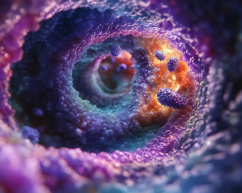 Inside View of Cell Infected with Pathogens Revealed in Detail Stock ...