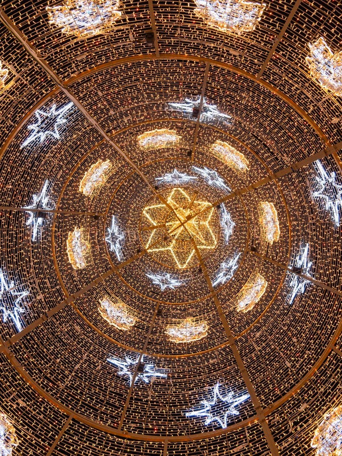 Interior View of Illuminated Christmas Tree Structure Stock Image ... Interior View of Illuminated Christmas Tree Structure Stock Image ...