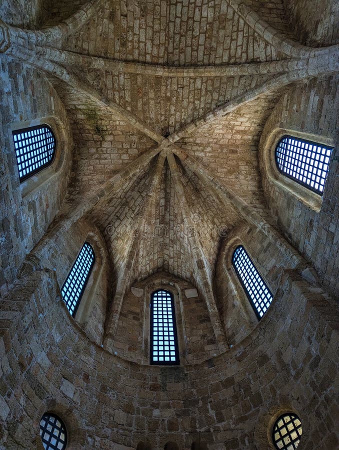Inside View of a Church Cathedral Ceiling. Beautiful Architecture Stock ...