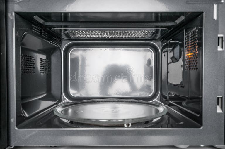 Inside View of Clean, Empty Microwave Stock Photo - Image of plate ...
