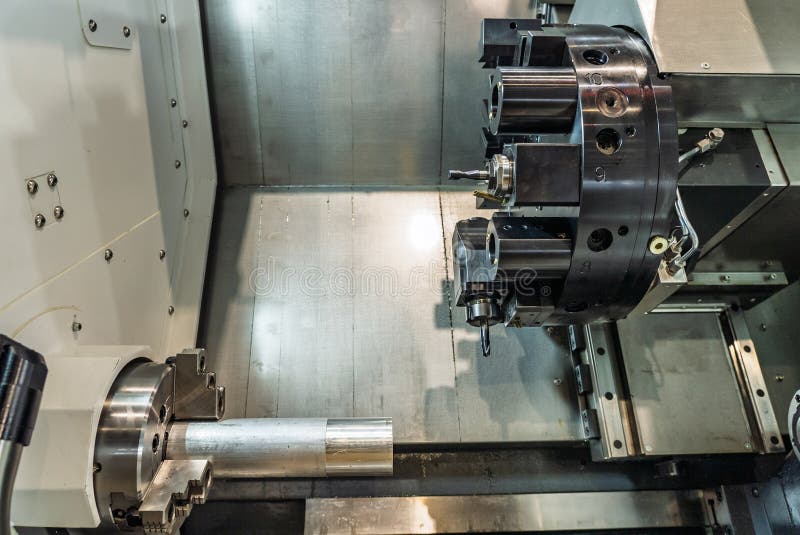 Inside View of a Cnc Machine. CNC Lathe Interior.Cnc Machine. the CNC ...