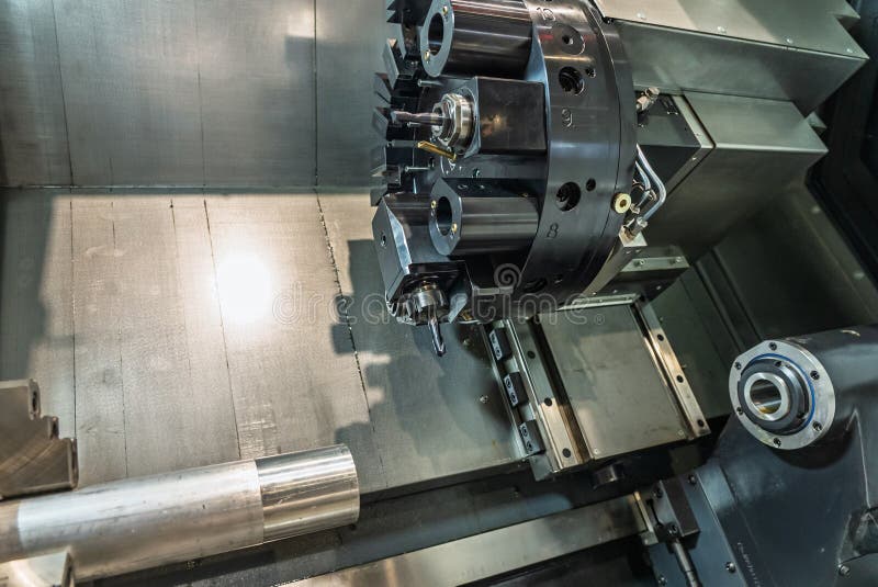 Inside View of a Cnc Machine. CNC Lathe Interior.Cnc Machine. the CNC ...