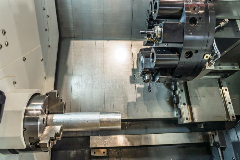 Inside View of a Cnc Machine. CNC Lathe Interior.Cnc Machine. the CNC ...