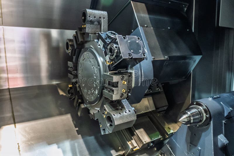 Inside View of a Cnc Machine. CNC Lathe Interior.Cnc Machine. the CNC ...