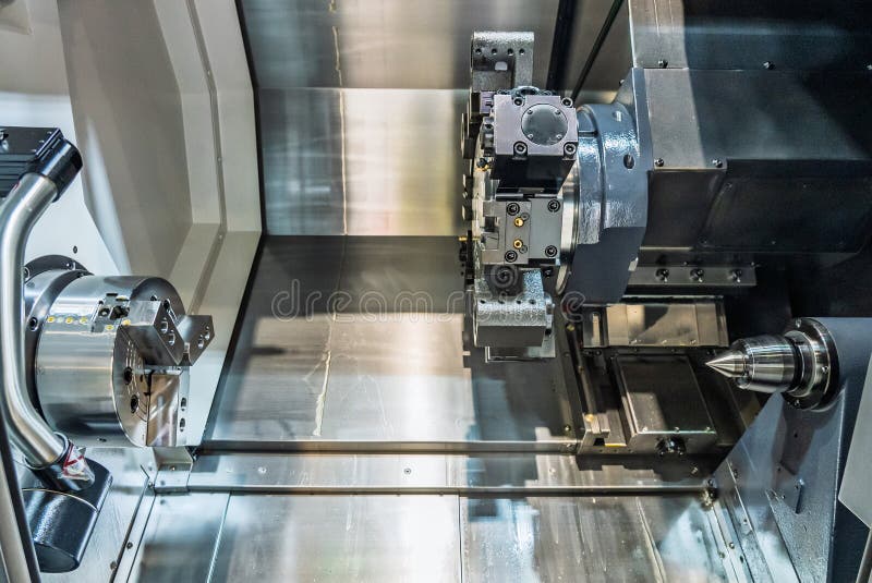 Inside View of a Cnc Machine. CNC Lathe Interior.Cnc Machine. the CNC ...