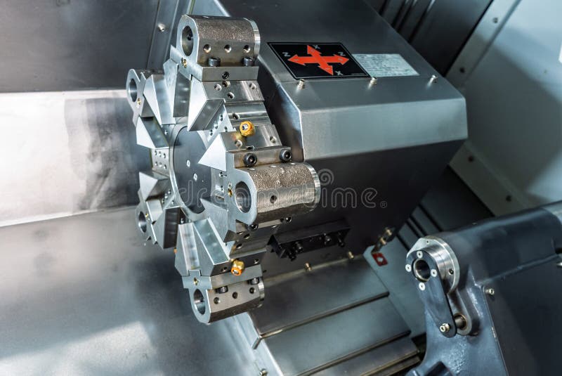 Inside View of a Cnc Machine. CNC Lathe Interior.Cnc Machine. the CNC ...