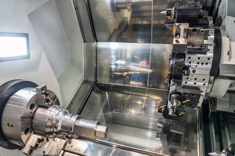 Inside View of a Cnc Machine. CNC Lathe Interior.Cnc Machine. the CNC ...