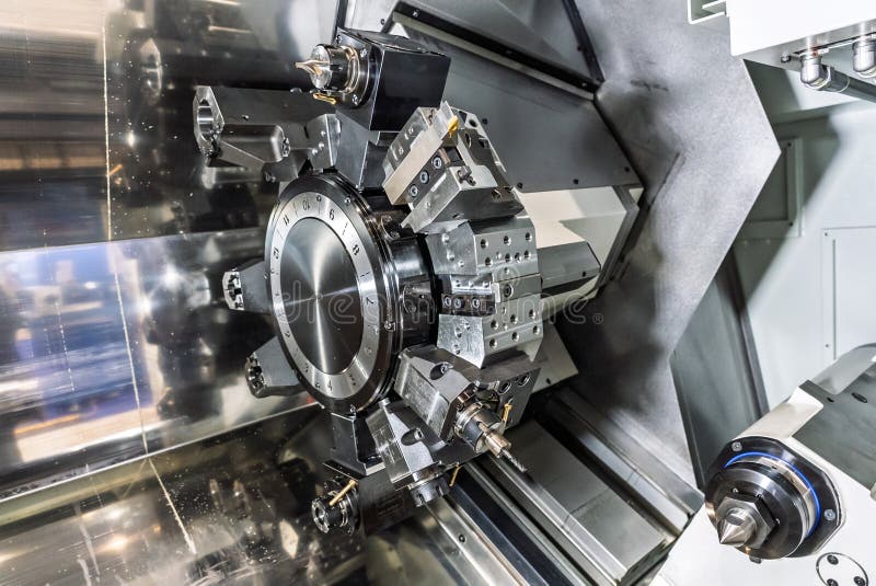 Inside View of a Cnc Machine. CNC Lathe Interior.Cnc Machine. the CNC ...