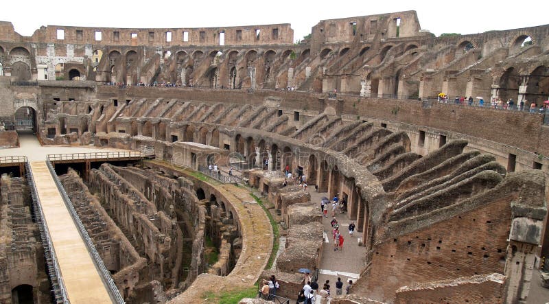 The Inside View of Colosseum Stock Image - Image of landmark, historic ...